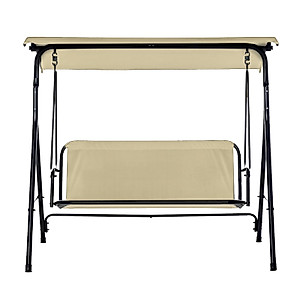 Outdoor Swing Replacement Seat Fabric,600D Thickened Oxford Waterproof Sunscreen Porch Swing Cushions for Patio Furniture Garden Bench,Beige, 57.7X 19.5 x 19.5 in