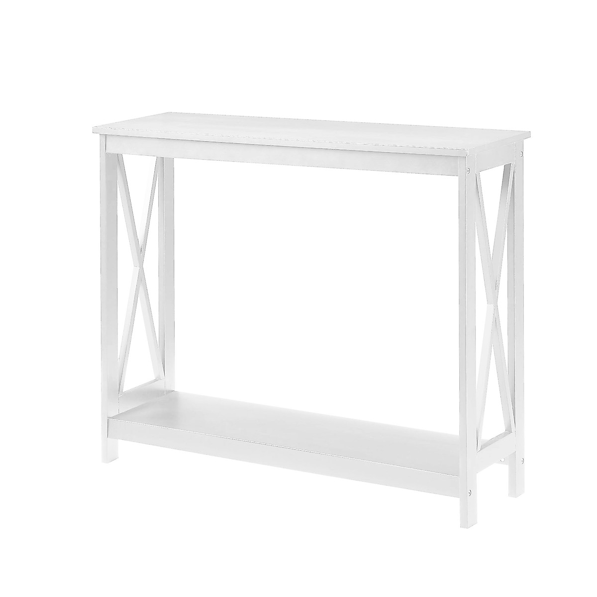 Convenience Concepts Oxford Console Table with Shelf, White