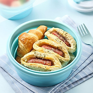 Sungbesi Collapsible Food Storage Containers, Collapsible Bowls with Lids for Camping Kitchen Stuff, RV Accessories for Inside Storage and Organization Camper Must Haves, Space Saving Silicone Bowls