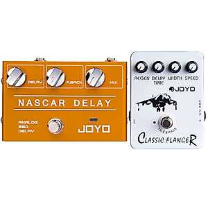 JOYO R-10 Analog Delay Pedal Bundle with JF-07 Classic Flanger Effect Pedal for Electric Guitar
