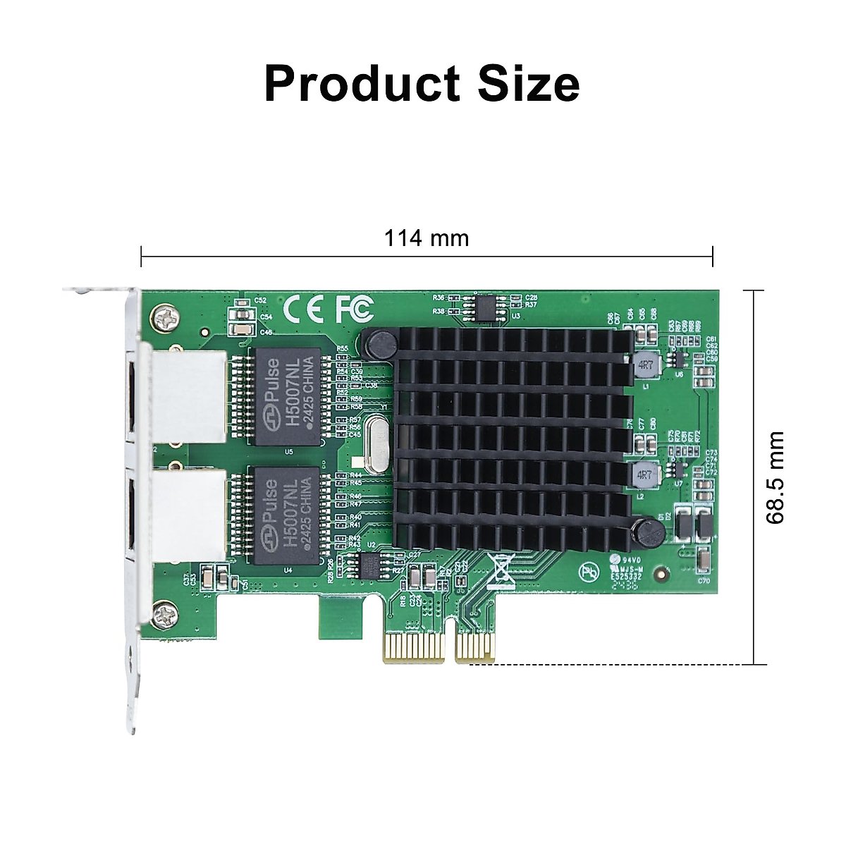 10/100/1000Mbps Gigabit Ethernet Converged Network Adapter (NIC) with Intel 82576 Chip, Ethernet PCI Express Network Card, Dual RJ45 Copper Ports, PCI Express 2.0 X1, Compare to Intel E1G42ET