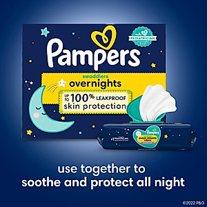 Pampers Swaddlers Overnights Diapers - Size 4, 58 Count, Disposable Baby Diapers, Night Time Skin Protection