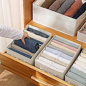 2 PCS Wardrobe Clothes Organizer, Clothes Organizer for Folded Clothes Drawer Organizers for Clothing Mesh Closet Storage with PP Board, (9+7) Grids Washable Clothing Storage for Jeans T-shirt Legging