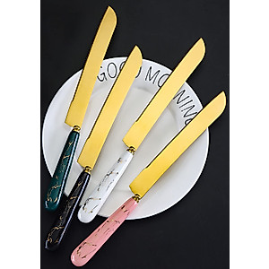 AXIAOLU Wedding Cake Knife and Server Set, Gold Cake Knife Set for Wedding, Stainless Steel Ceramic Handle Cake Pie Serving Set Gift for Anniversary Birthday Parties(Black)