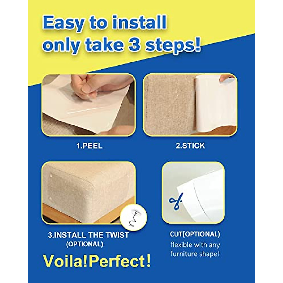 10 PCS Cat Scratch Furniture Protector for Leather, Cat Furniture Protector, Furniture Protectors from Cats, Cat Scratching Deterrent, Couch Guards for Cats, Strong Adhesion, No Residue