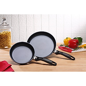 Swiss Diamond Fry Pan Duo HD Induction Nonstick Diamond Coated Nonstick Cookware 8" and 10.25" Aluminum Dishwasher/Oven Safe Grey