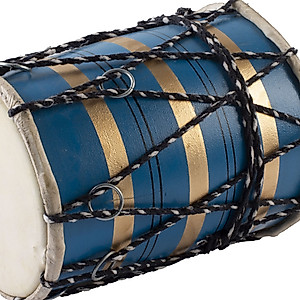 Handmade Wooden & Leather Classical Indian Folk Tabla Drum Set Hand Percussion Drums World Musical Instruments Punjabi Dhol Dholak Dholki 8 x 6 Inches Fun Birthday Housewarming Gift Ideas