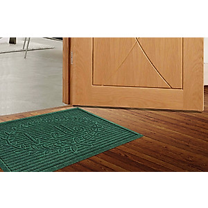 Calloway Mills 103152436 Poly Hello Indoor/Outdoor Mat, 24" x 36", Dark Green