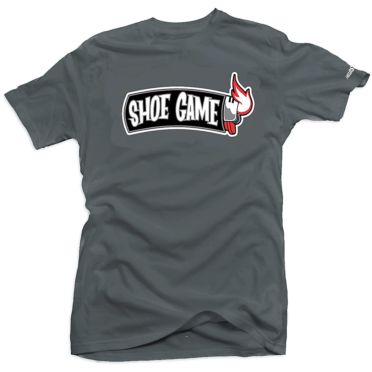 SNELOS Shirt to Match Sneaker Jordan 13 Black Flint Match Jordan tee | (Shoe Game Lit) Gray | XX-Large