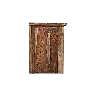 Porter Designs Crossroads Solid Sheesham Wood Bedroom Nightstand in Brown