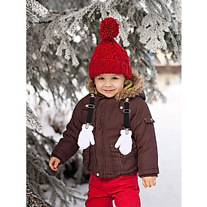 SATINIOR 3 Pairs Toddler Magic Stretch Mittens Little Girls Soft Knit Mitten Baby Boys Winter Knitted Gloves