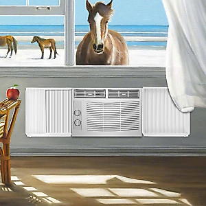 Window Air Conditioner, Side Panels and Frame Set, Adjustable Insulation AC Side Panels Dust-proof AC Side Panels AC Accessories for Winter and Summer Air Conditioner Accordion Filler Kit