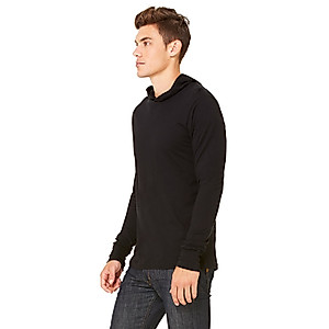 Bella + Canvas Unisex Jersey Long-Sleeve Hoodie, Small, BLACK