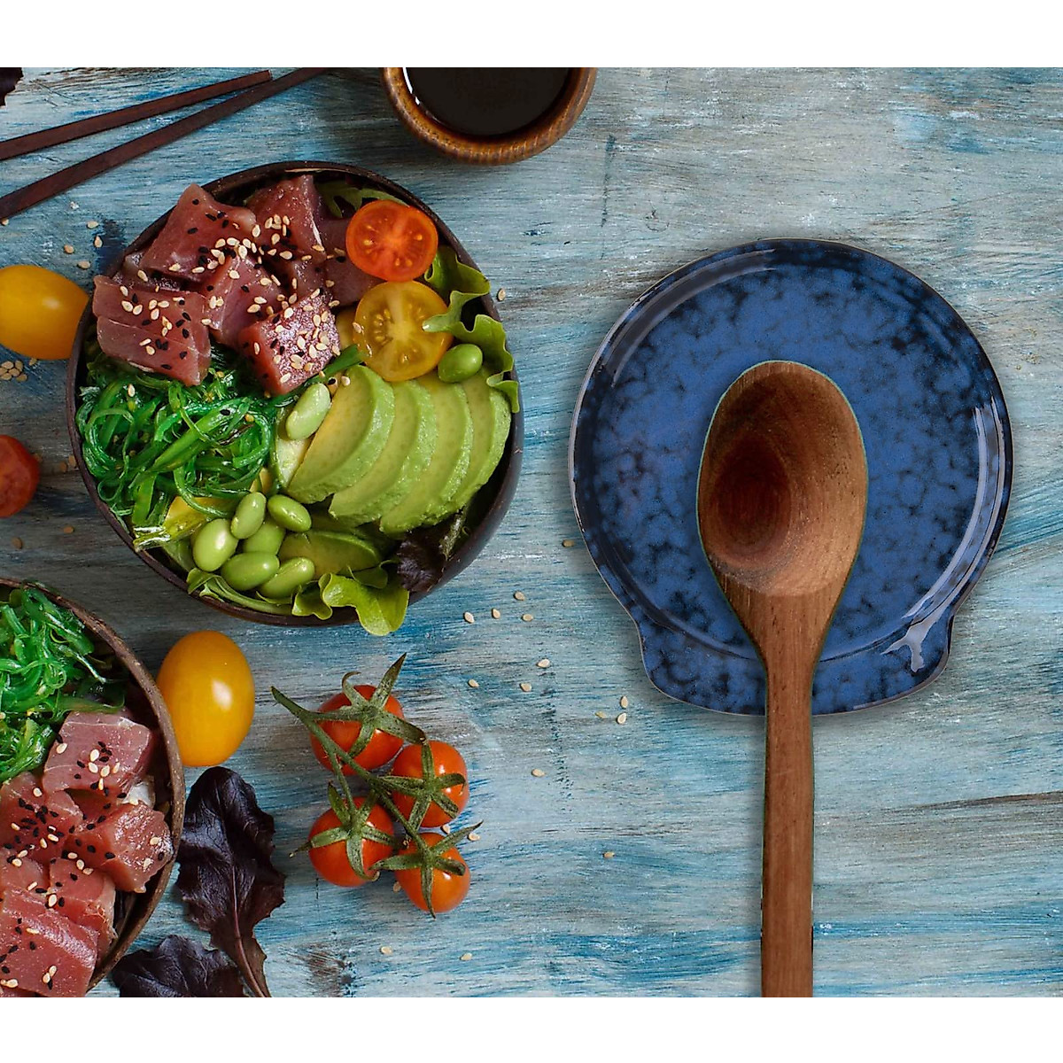 Ceramic Spoon Rest For Stove Top Blue Spoon Rest For Kitchen Counter Blue Kitchen Spoon Rest Spoonrest Cooking Spoon Holder