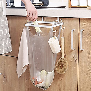 IMIKEYA 2pcs Portable Trash Bag Holder Hanging Kitchen Cupboard Door Back Style Stand Trash Garbage Bags Storage Rack for Kitchen Cabinets Doors and Cupboards