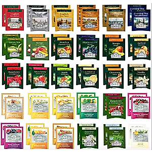 Premium Tea Bags Assortment Sampler Box - 60 Count - Perfect Variety Assortment Pack - English Breakfast, Ceylon, Peach & Passion Fruit, Raspberry and More