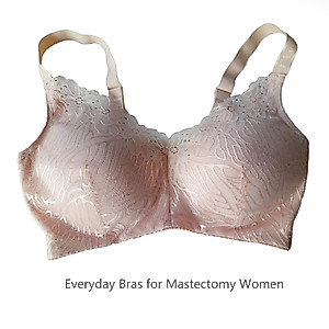 Women Everyday Bra for Mastectomy Silicone Breast Inserts (34B, Skin)