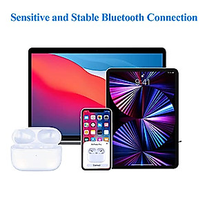 Wireless Charging Case Replacement Compatible for AirPod Pro Charging Case,Charger Case with Bluetooth Pairing Sync Button, White