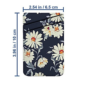 Diascia Pack of 2 - Cellphone Stick on Leather Cardholder ( Pretty Daisy Floral Print Pattern Pattern ) ID Credit Card Pouch Wallet Pocket Sleeve