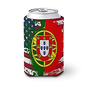 2 PCS Portuguese Us Half Portugal America Flag Can Cooler Party Gift Beer Drink Coolers Coolies