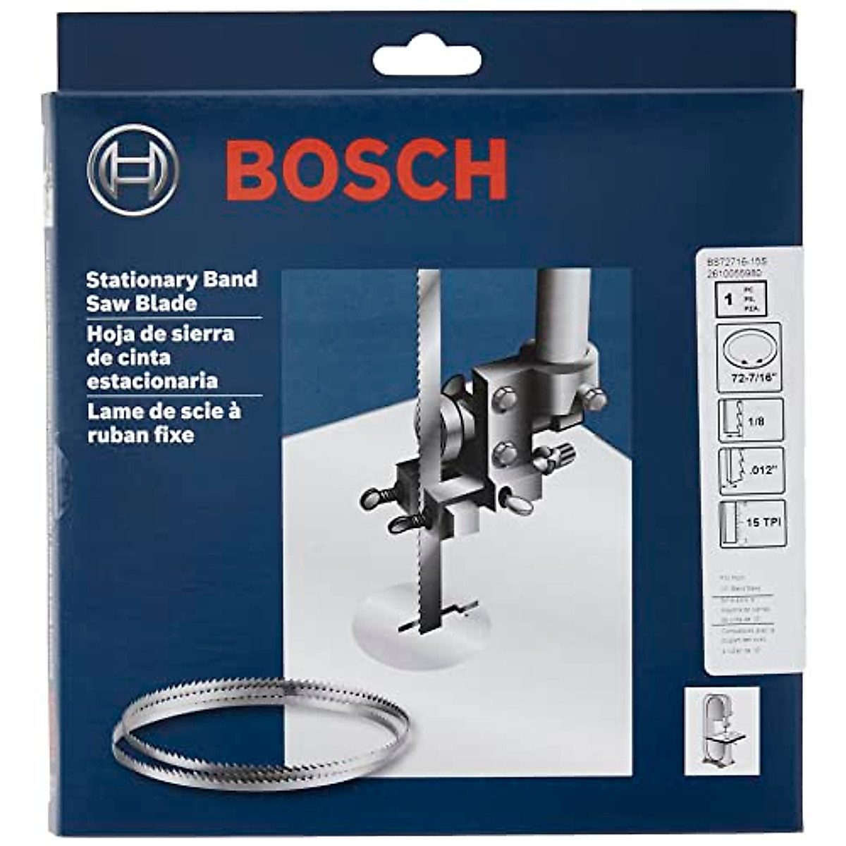 Bosch BS72716-15S 72-7/16-Inch X 1/8-Inch X 15-Tpi Scroll Cutting Stationary Band Saw Blade