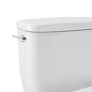 Universal Toilet Handle Replacement Kit, Chrome Finish Toilet Flush Handle with Nut Lock and Stainless-Steel Flapper Chain, Side Mount Toilet Flush Lever Fits Most Standard Toilet Tanks, Easy Install