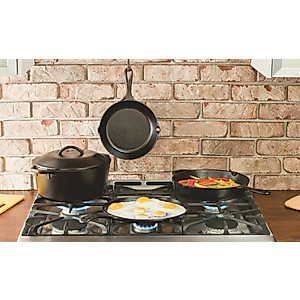 Lodge LSRG3 Cast Iron Single-Burner Reversible Grill/Griddle, 10.5-inch