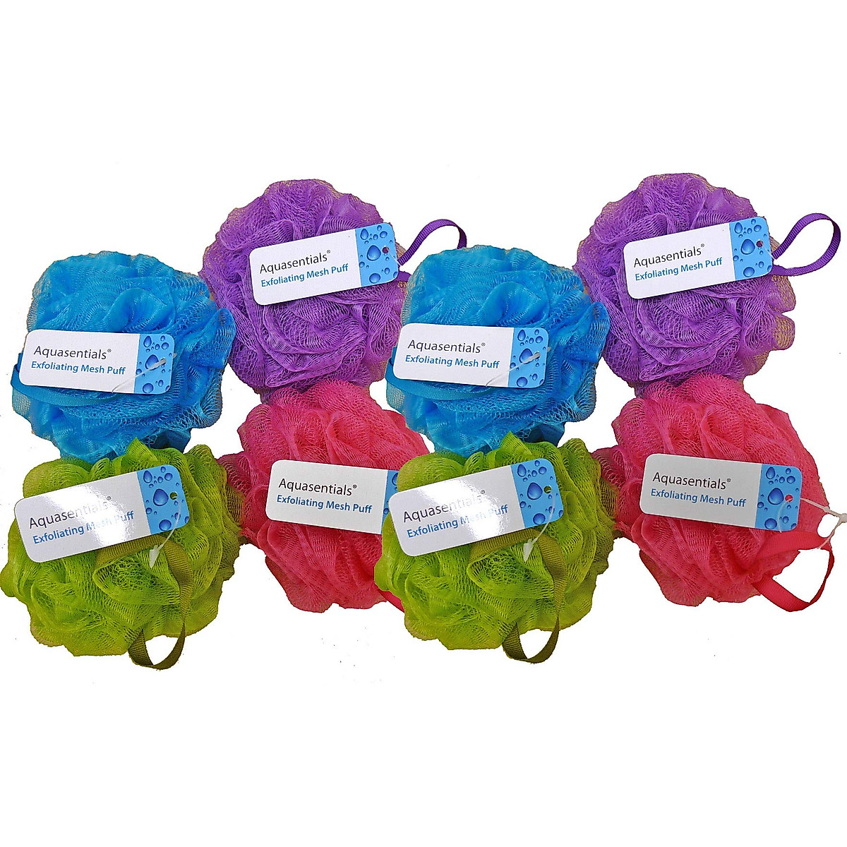 Aquasentials Mesh Pouf Bath Sponge (8 Pack)