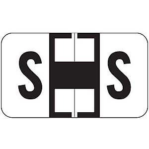 Doctor Stuff - File Folder Labels, Alphabet Letter S, Jeter 0200 - JAAM Series Compatible Alpha Stickers, Black, 15/16" x 1-5/8", 500/Roll
