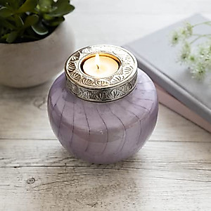 FOVERE – Small Urns for Human Ashes – Purple Ashes Keepsake Urn – 100% Handmade Decorative Urns for Males and Females. Pet Urn for Dogs Ashes and Cats.