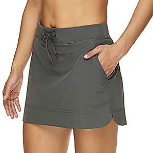 Gaiam Women's High Waisted Yoga Skirt - Dance Tennis & Running Skort with Pockets - Urban Chic Green, X-Large