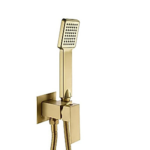 MINJING Bidet tap Black Sprayer Wall Mounted Brass Toilet Kit Brass Spray Copper Valve Set Jet Bidet Faucet Cold and Hot Bathtub for Bathroom Douche, Pet Bath, Personal Hygiene