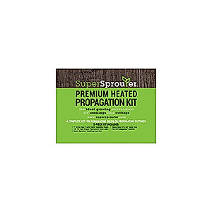 Super Sprouter Premium Heated Propagation Kit for Starting Seeds or Cuttings, Includes Heat Mat, Tray, Grow Light, and More