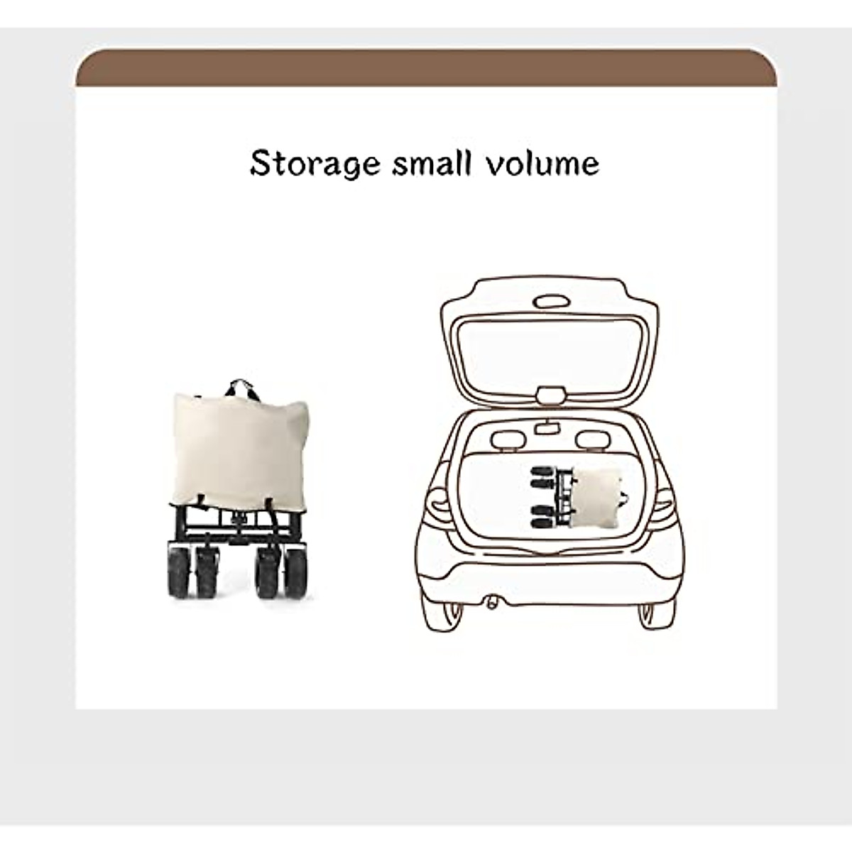 Wagon Stroller,150L Collapsible Wagons Carts with Big Wheels Heavy Duty Foldable Beach Wagon for Sand, Super Large Capacity Utility Wagon for Garden O