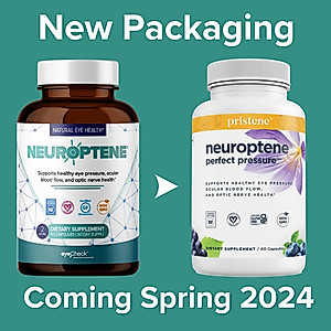 Eye Pressure Supplement with Bilberry Saffron Niacinamide CoQ10 for Optic Nerve Relief - Helps Support Healthy Retinal Blood Flow - Neuroptene® (60 Capsules)