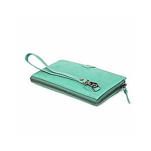OLD TREND Leather Clutch Savanna Wallet (Aqua)