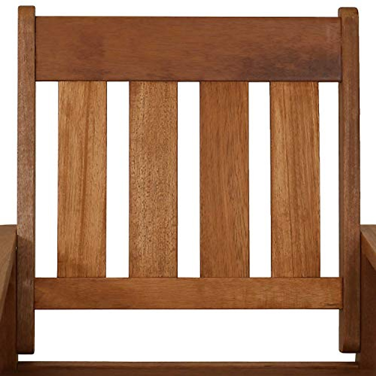 Sunnydaze Meranti Wood with Teak Oil Finish Outdoor Jack-and-Jill Chairs with Attached Table - 2-Chair Tete-a-Tete Furniture Set for Garden, Lawn, Porch, Balcony and Lawn - 65-Inch