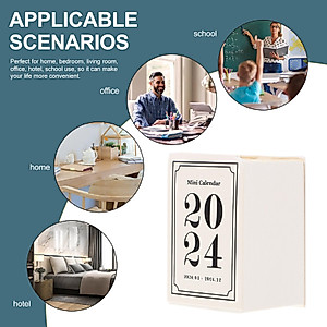 Operitacx Miniature Desk Calendar 2024 Tear Off Daily Calendar Memo Pad Calendar Aesthetic Time Scheduler Planner Agenda Organizer for Home Office School White