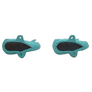Turquoise Whale Cast Iron Wall Hooks, Wall Mounted for Hanging Coats, Purses, Towels, Hats, Beach Themed Wall Décor, Set of 2, 4 Inches High