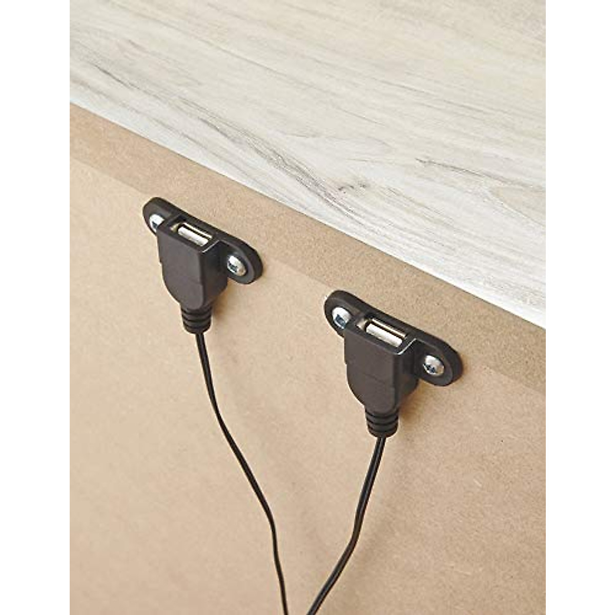 Signature Design by Ashley Bellaby Farmhouse 1 Drawer Nightstand with 1 Storage Cubby & Slim-Profile USB Charging Station, Whitewash, 15.91 in x 23.78 in x 24.61 in