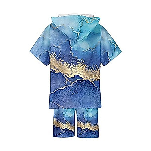 LAWOR Winter Coats For Girl 2023 2023 Winter Conjunto dos piezas para niños niñas camiseta manga corta degradado pantalones cortos estampados niños Z2-Dark Blue 140