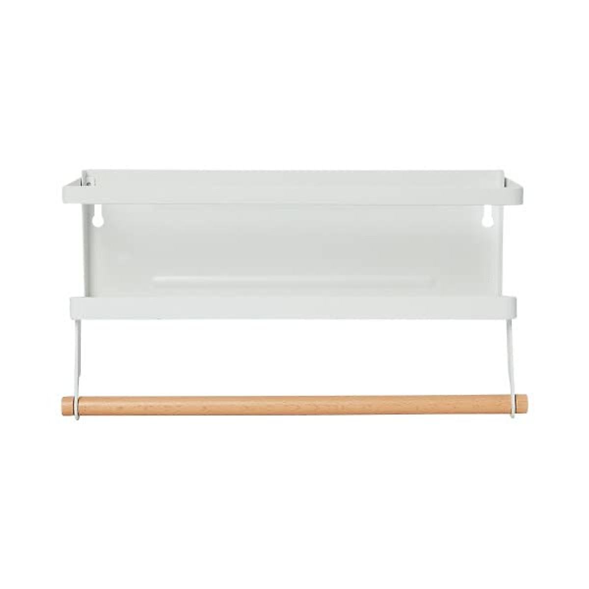 Household Essentials Metal Magnetic Spice Rack with Paper Towel Holder, White