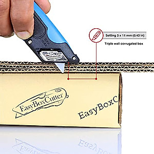 12 Pack Easycut Blue Safety Box Cutters Easy Cut