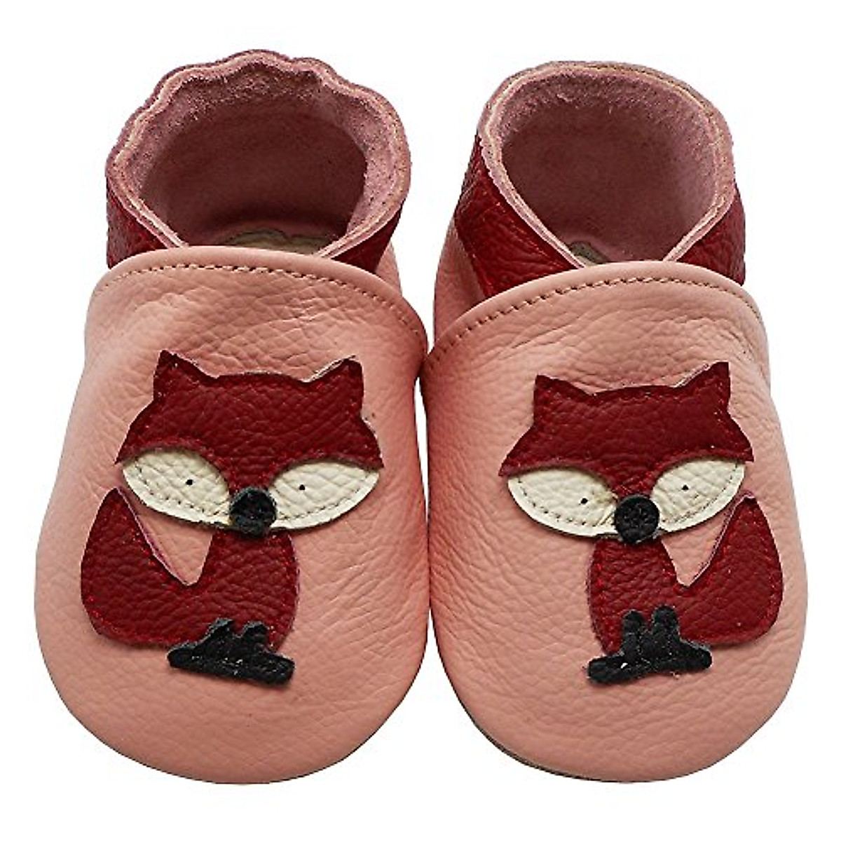 YALION Leather Baby Toddlers Moccasins Infants Crawler First Walker Pre-Walker Shoes Cartoon Fox (Pink,12-18 Months)