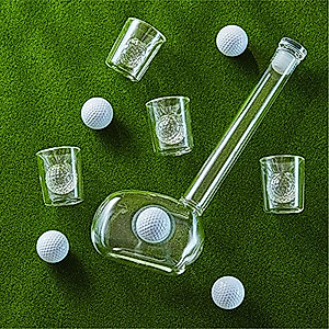 Golf Decanter Whiskey Decanter Set with 4 Golf Ball Whiskey Glasses - Unique Golf Gifts for Men - 750ML Golf Themed Liquor Decanters for Alcohol, Bourbon, Scotch, Vodka, Tequila, Wine