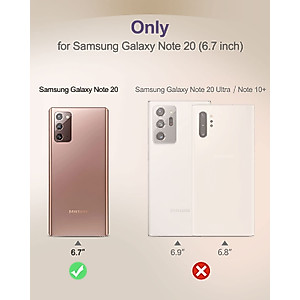 SURITCH Clear Case for Samsung Galaxy Note 20 (Only) 6.7-inch, [Built-in Screen Protector] Full Body Protection Bumper Shockproof Rugged Phone Cover for Galaxy Note 20 -(Clear)