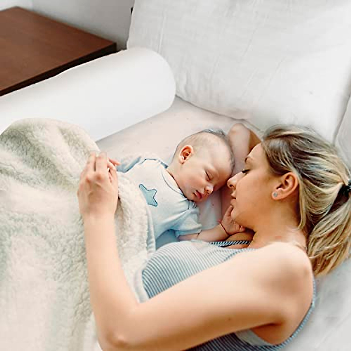 Wonder Living Toddler Bed Rail Bumpers, Safety Sleep Replacement for Kids & Baby, Premium Foam Long Pillow Pads with Non-Slip Machine Washable Cover, 2 Pack