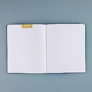 Erin Condren 12 Month Undated Softbound Focused Planner 8x10 - Navy Colored Cover, Layflat Design, College Ruled Lined & Dot Grid Note Pages, Monthly & Weekly Planning Spreads