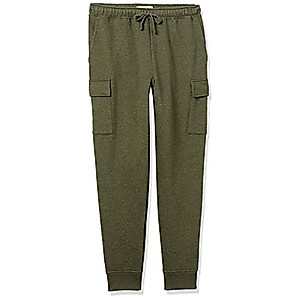 Amazon Essentials Cargo Sweatpants for Men - Fleece Jogger, Olive Heather, Medium