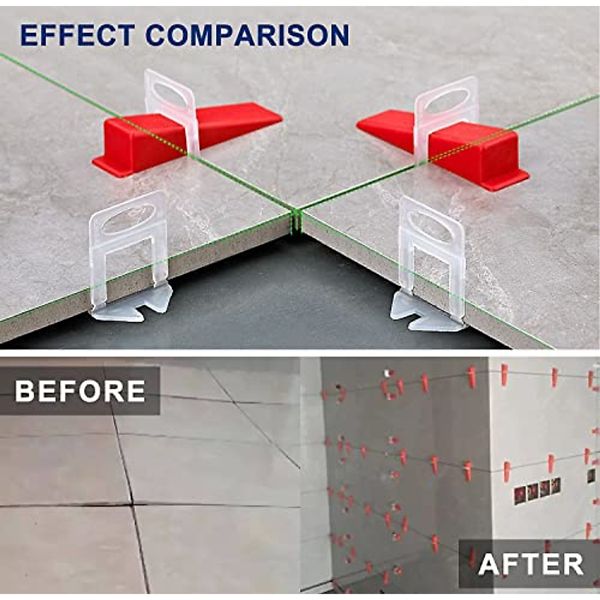 Tile Leveling Clips1/16 inch 2000pcs DIY Tiles Leveler Spacers 1.5mm Tile Tools Set Tile Leveling System for Professional Ceramic Stone Installation